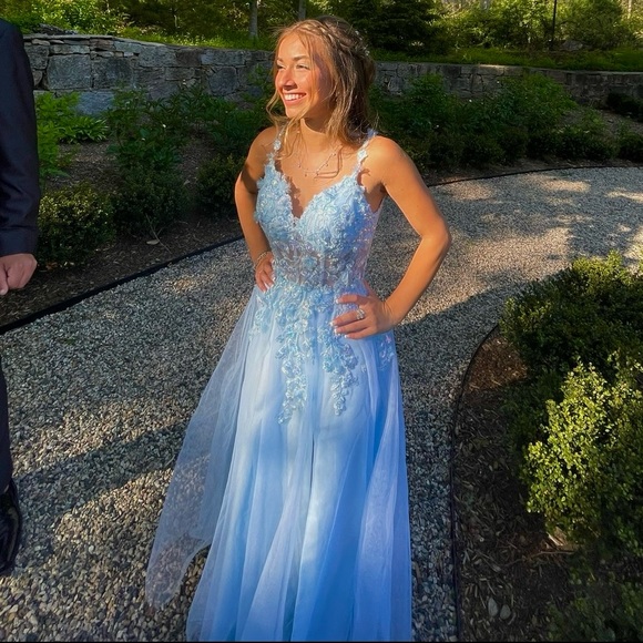 Allie B | Dresses | Allie B 0 Light Blue Prom Dress | Poshmark